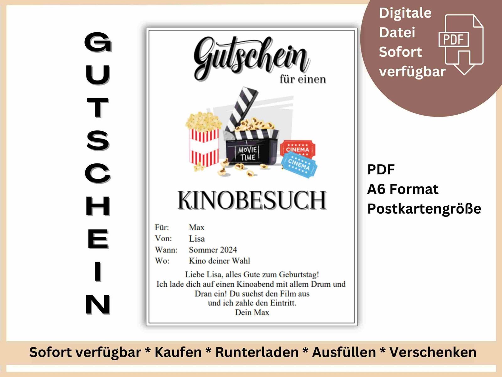 Kinogutschein Vorlage Pdf