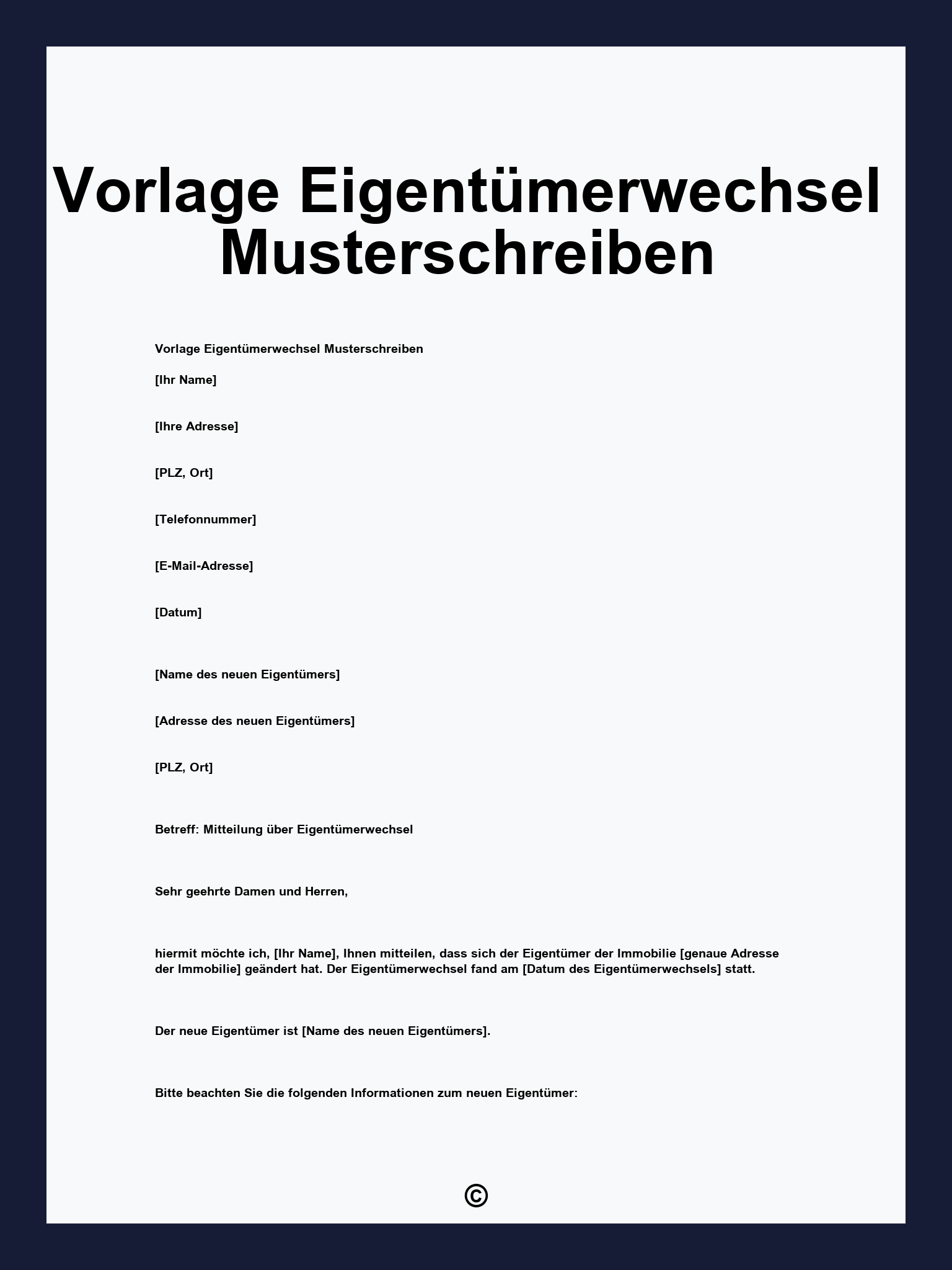 Eigentumerwechsel Musterschreiben Pdf
